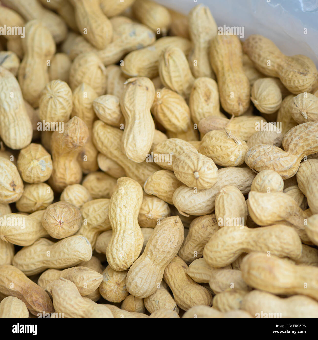 roasted peanuts in a sack at a village festival Stock Photo - Alamy
