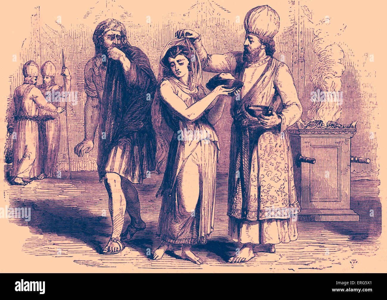 The trial of jealousy. Numbers, chapter V, verse 18 : ' And the priest ...