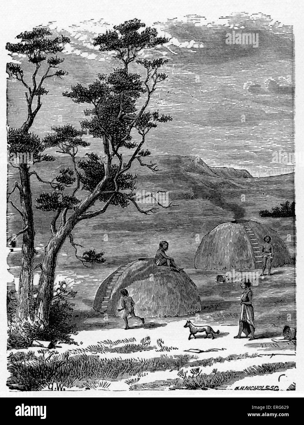 The domed earth-houses of the Pacific tribes. Dome shaped houses were ...