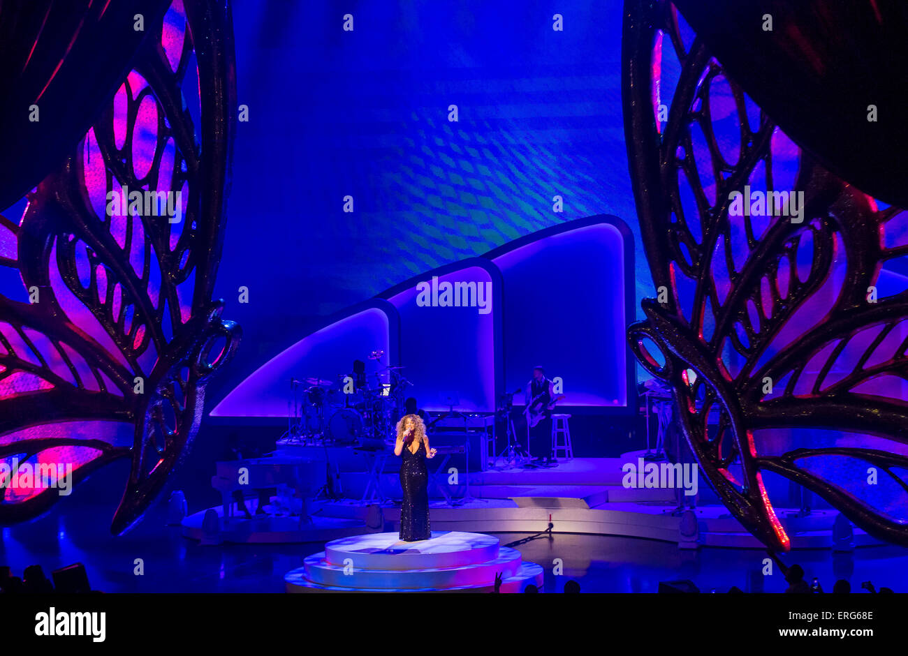 Singer Mariah Carey performs during the launch of her residency 'MARIAH ...