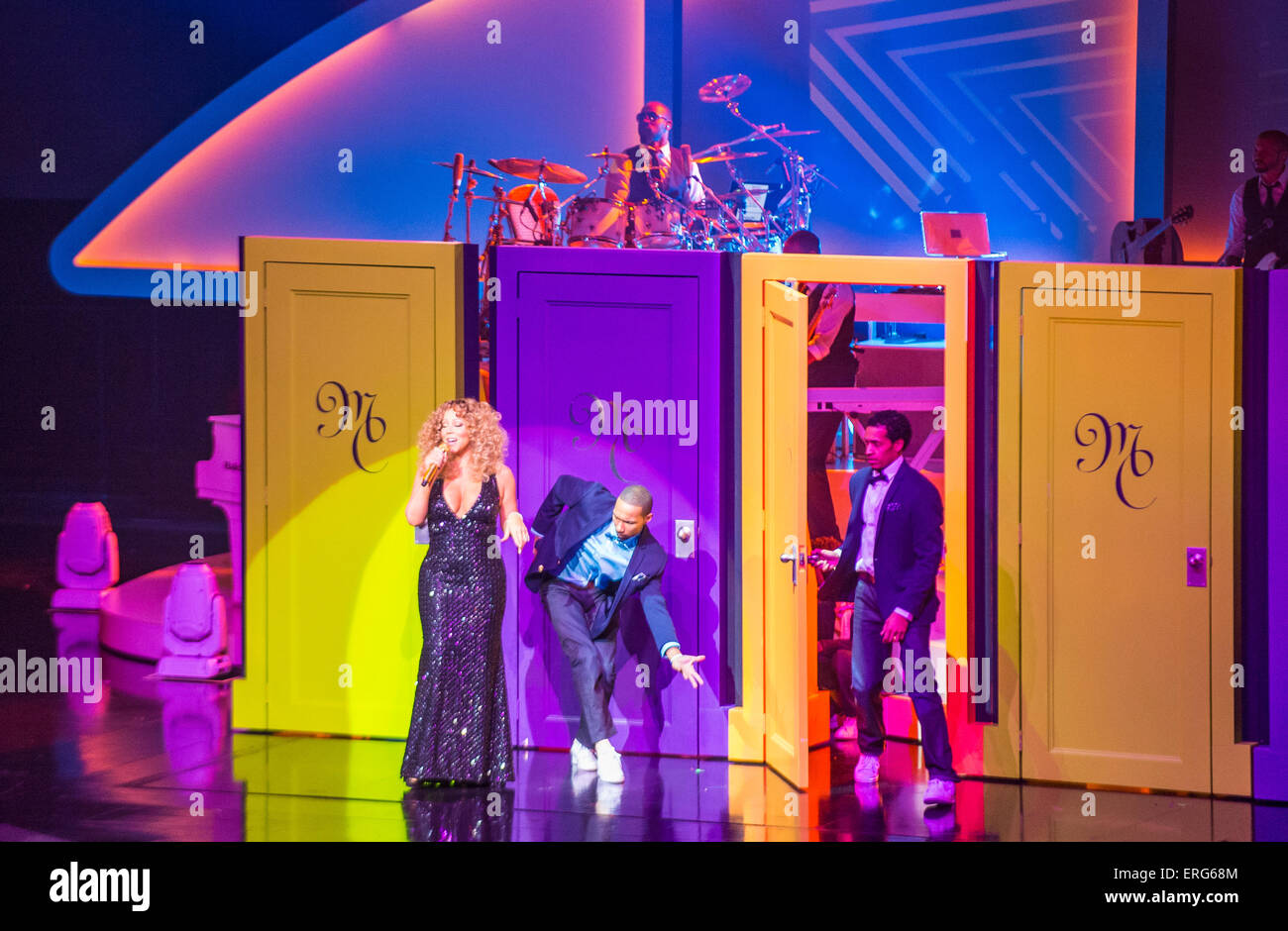 Singer Mariah Carey performs during the launch of her residency 'MARIAH ...