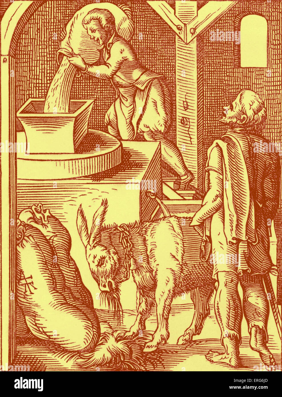 The Miller by Jost Amman, from a sixteenth century engraving. Swiss ...