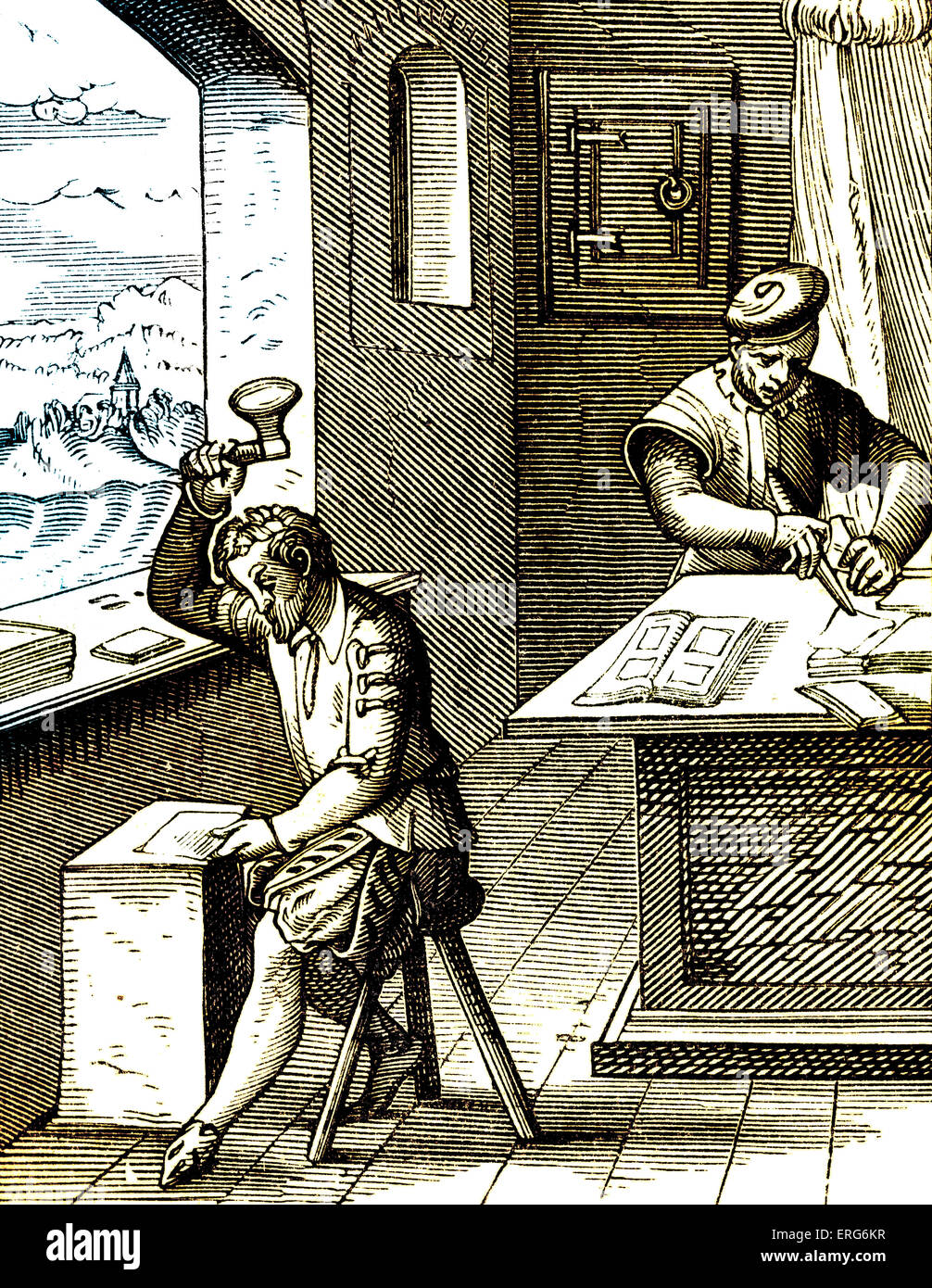 Goldbeater by Jost Amman, reproduced from a sixteenth century engraving ...