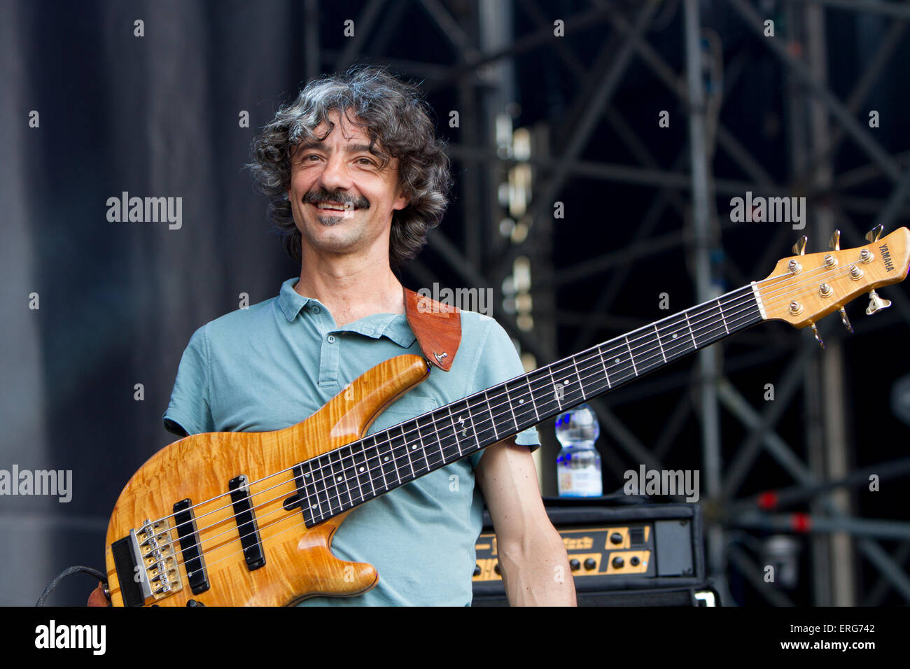 Turin, Italy, 2nd June 2015. The bassist Faso (stage name of Nicola ...