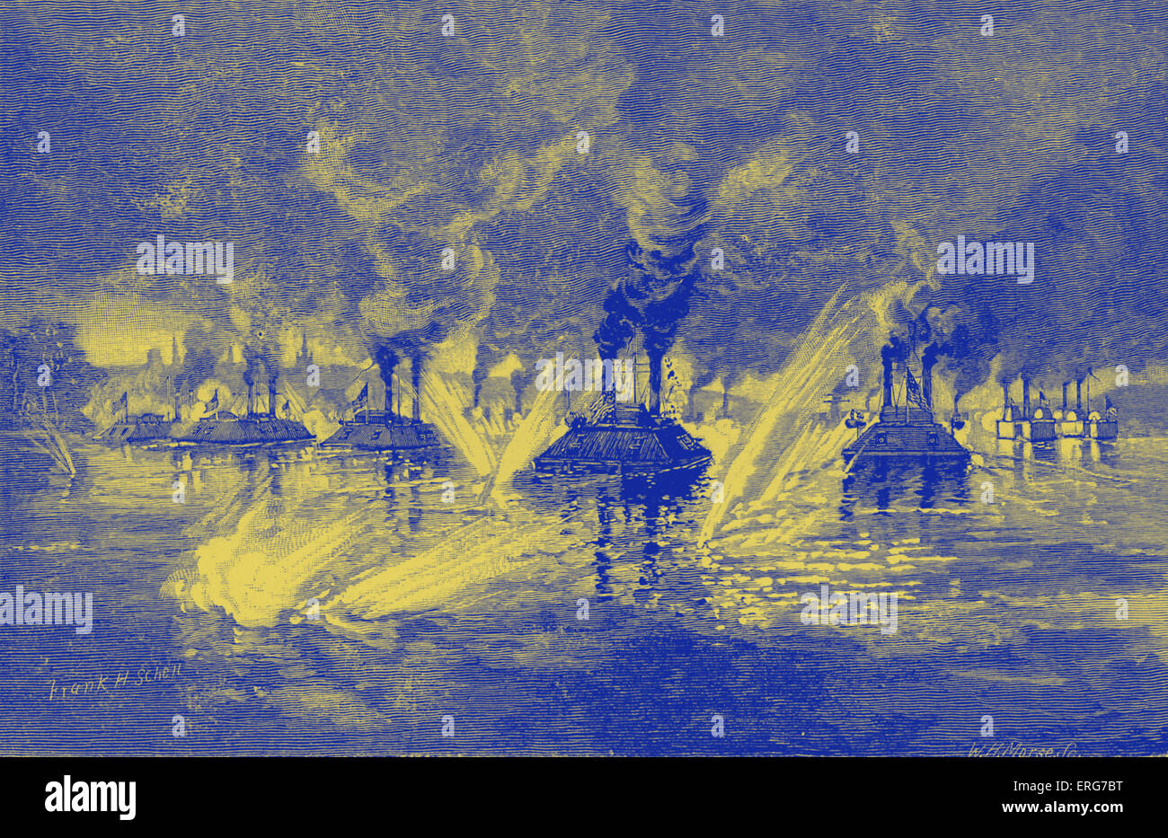 The First Battle of Memphis on 6 June, 1862. American Civil War. The ...
