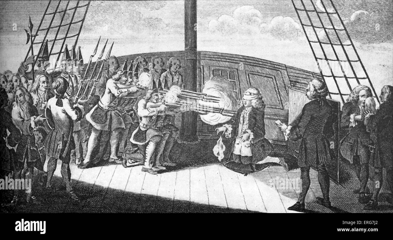 Execution of Admiral John Byng, 14 March 1757. Court-martialled for ...