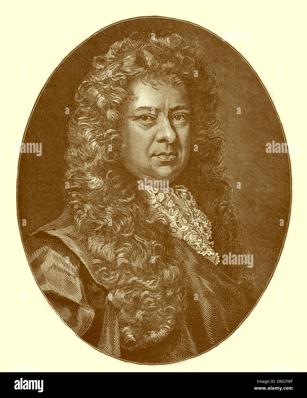 Samuel Pepys, after portrait by Sir Godfrey Kneller. SP: English writer ...