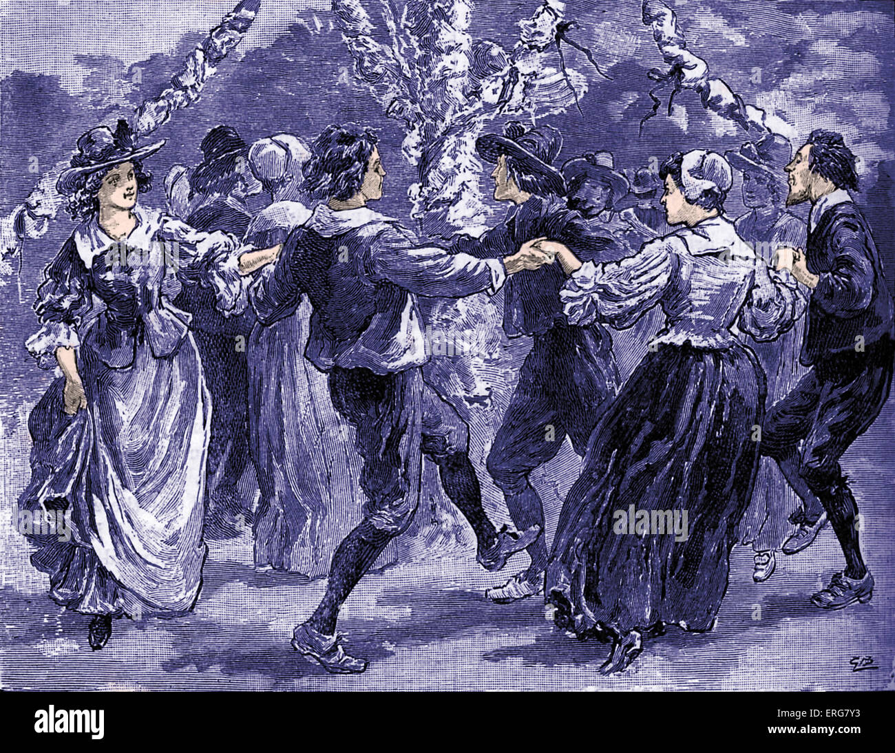 Dancing around the Maypole, second half of 17th century Stock Photo - Alamy