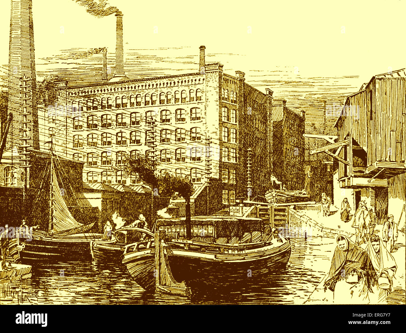 Cotton mills, Miles Platting, Manchester, UK - late 19th century Stock ...