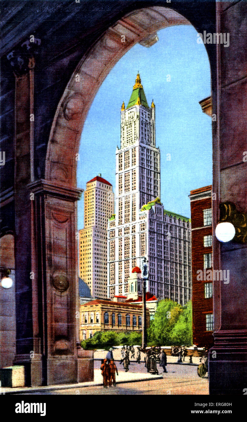 Ney York City Hall, America. With the Transportation Building and the ...