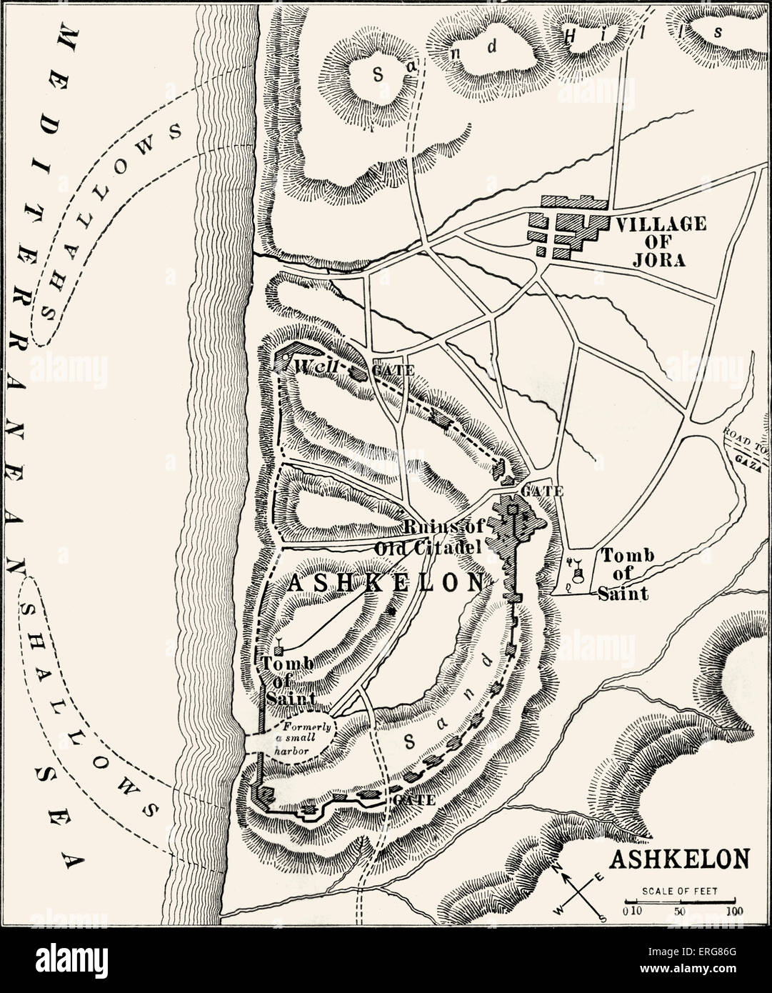 Plan of the ancient city of Ashkelon Stock Photo - Alamy