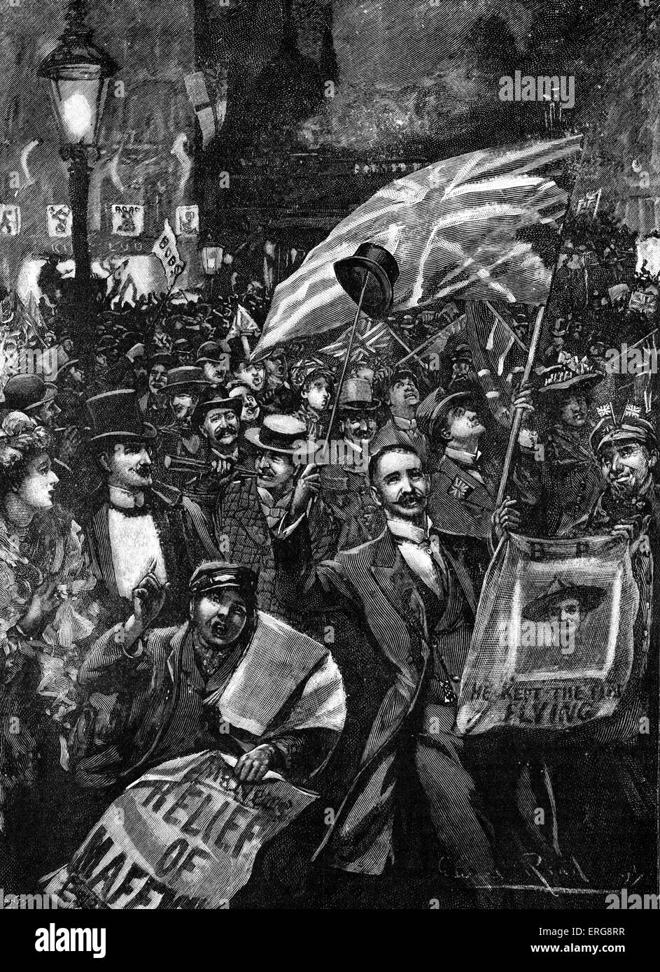 Mafeking Night in London. May 1900. Celebrating the Relief of Mafeking ...