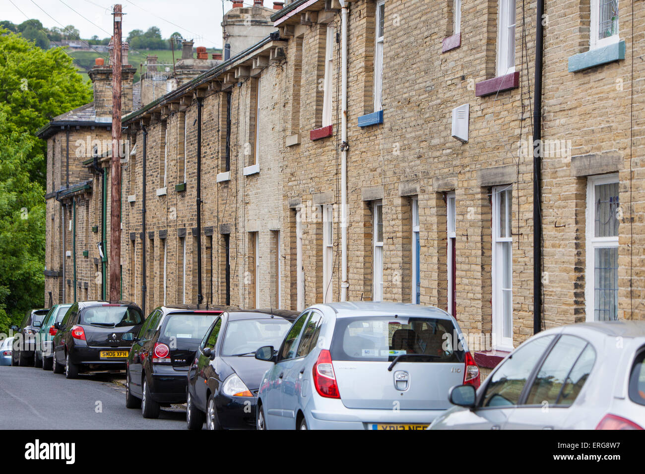 The back alleyways at Saltaire Village, a world heritage site Stock ...