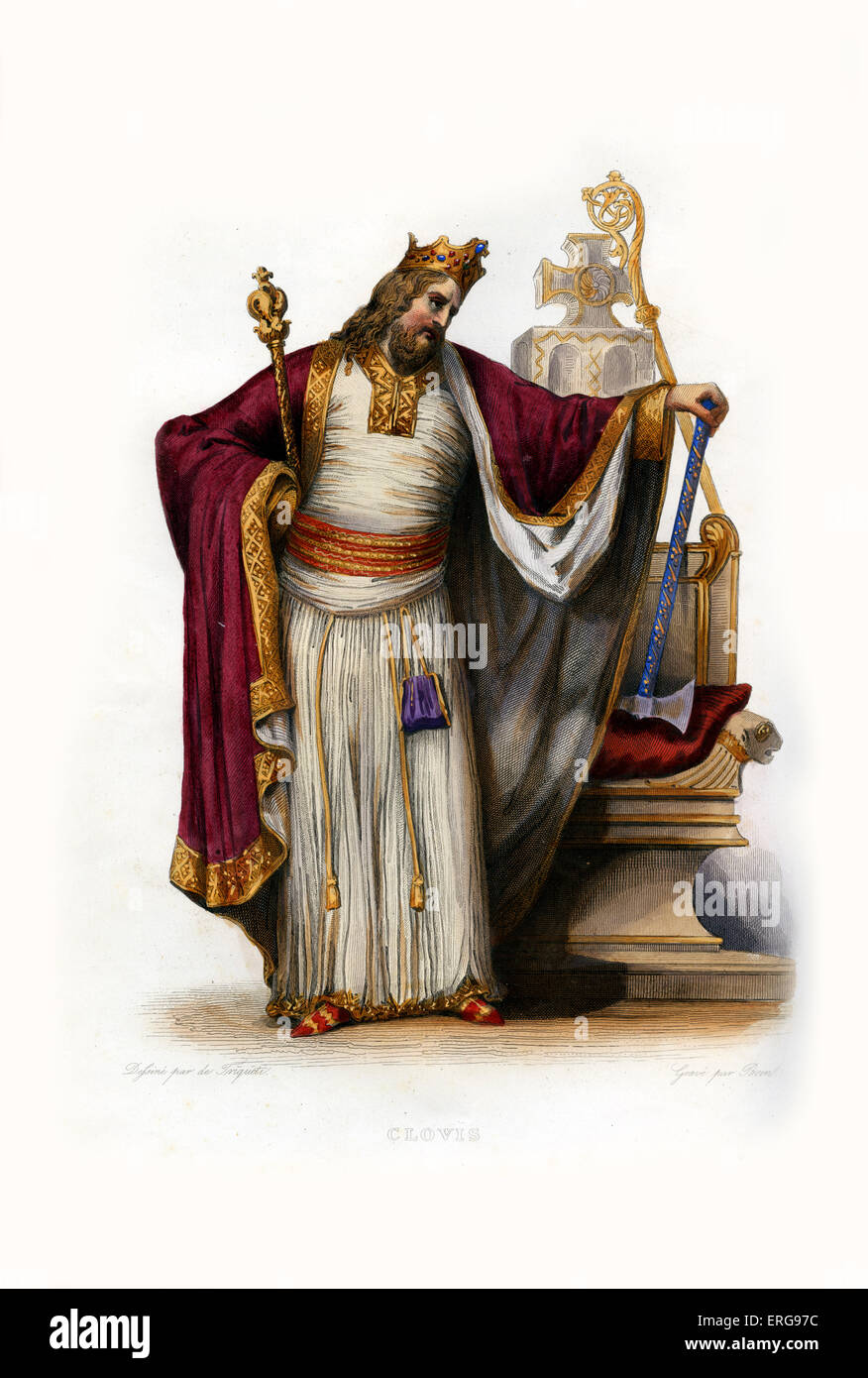 Clovis I. The first King of the Franks to unite all the Frankish tribes ...