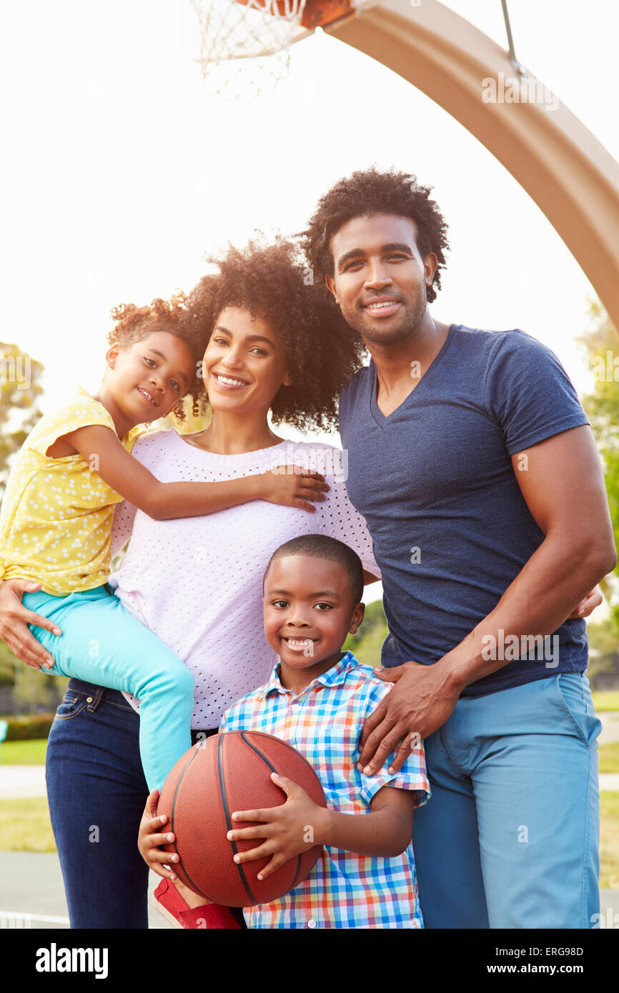 Family Playing Basketball Together Stock Photo - Alamy
