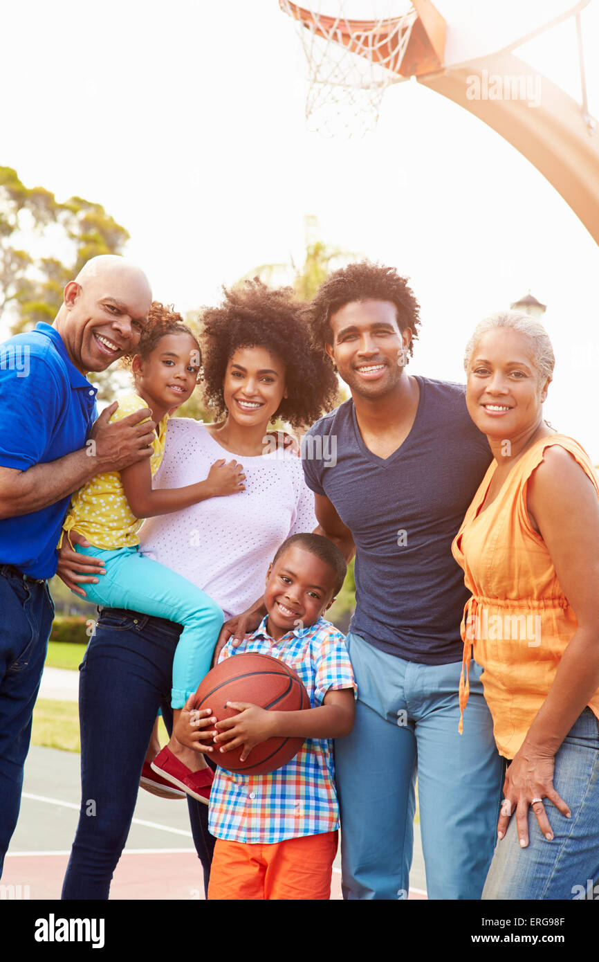 Multi Generation Family Playing Basketball Together Stock Photo - Alamy