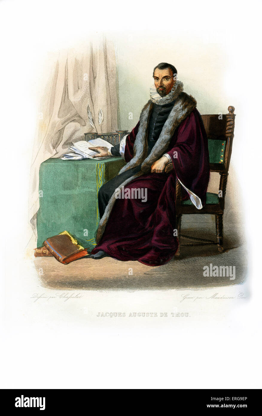 Jacques Auguste de Thou. French historian, book collector and president ...