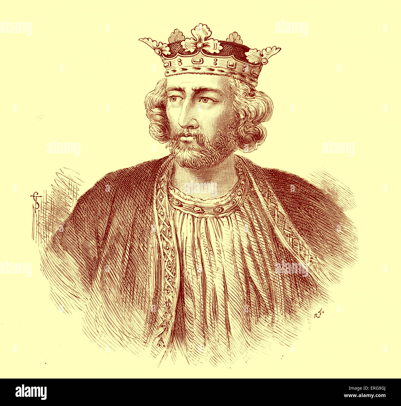 King Edward I portrait (reigned 1272 - 1307). Edward Longshanks, called ...