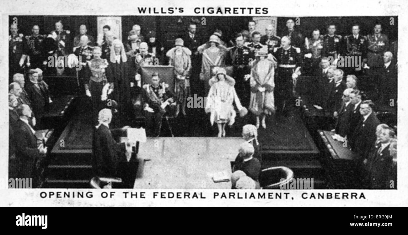 King George VI (then Duke of York) opening the Federal Parliament in ...