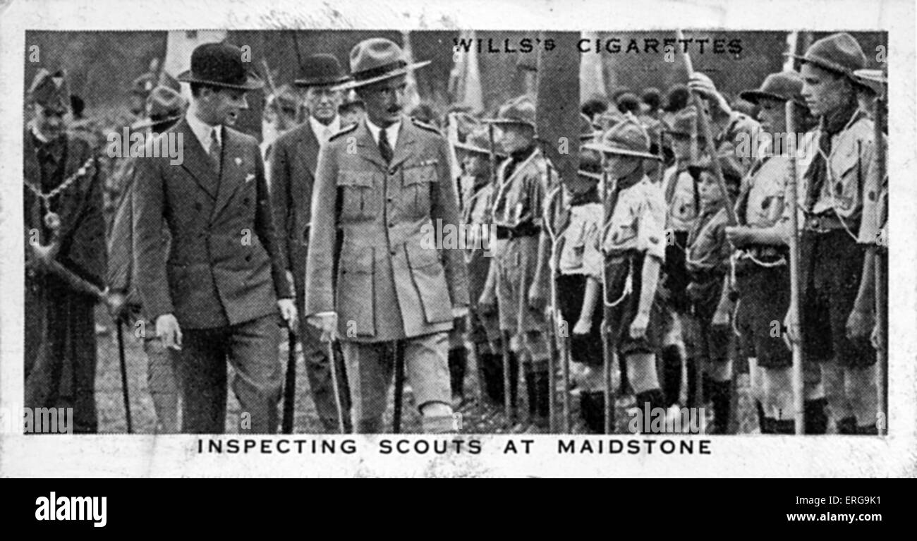 King George VI (then Duke of York) inspecting Scouts at Maidenstone ...