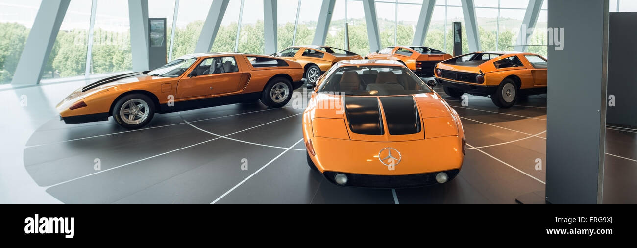 Exhibition of the C-111 experimental cars at the Mercedes Museum ...
