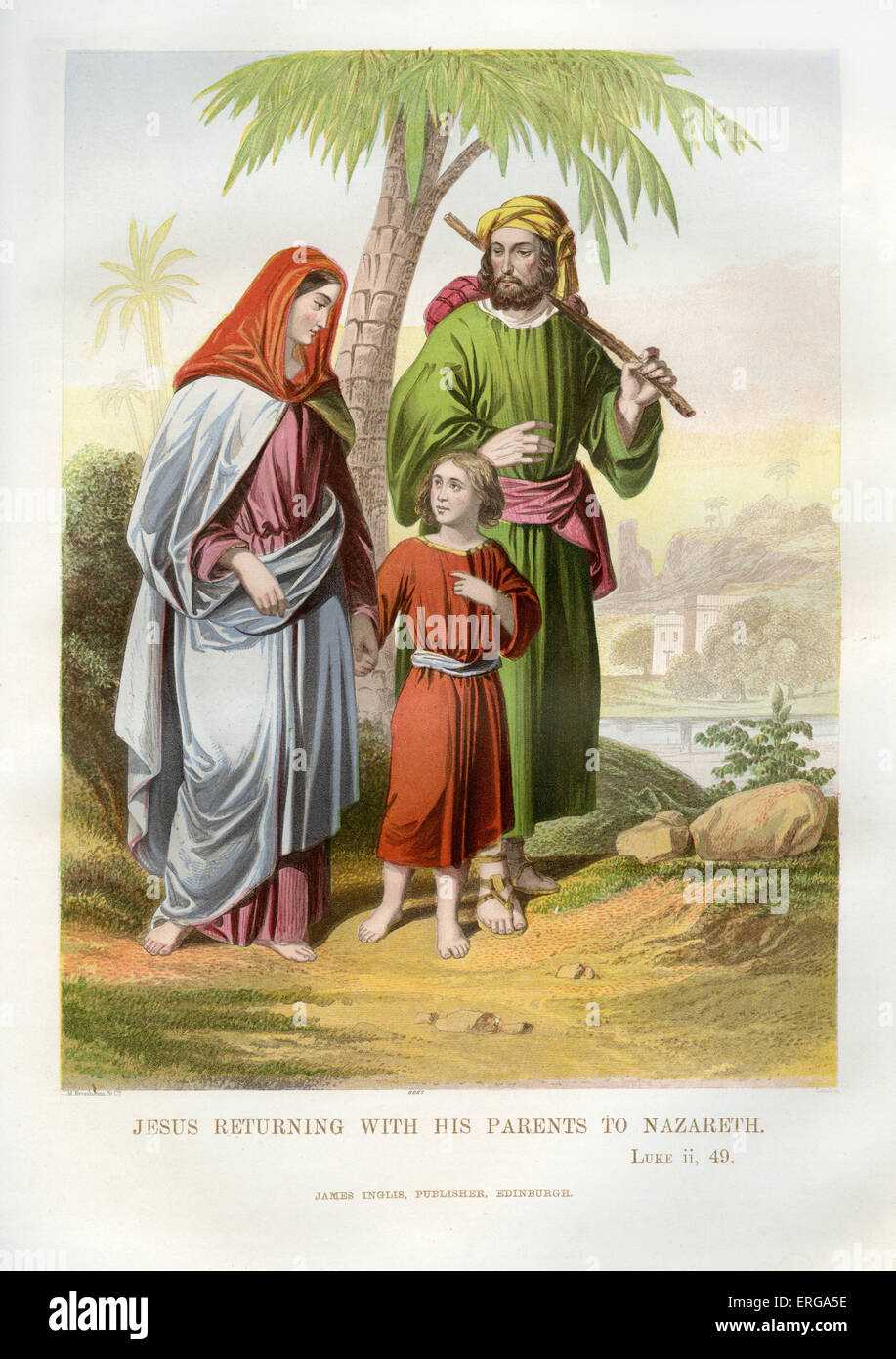 Jesus returns with his parents to Nazareth. Illustration to Luke, 2.49 ...