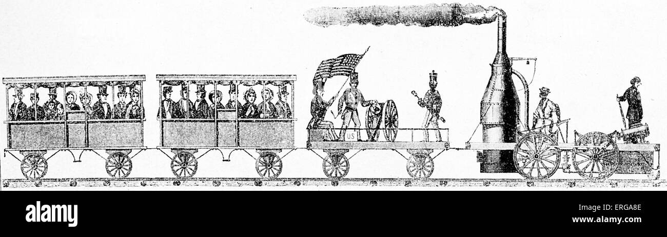 Train carriages pulled by 'Best Friend', locomotive designed by Miller ...