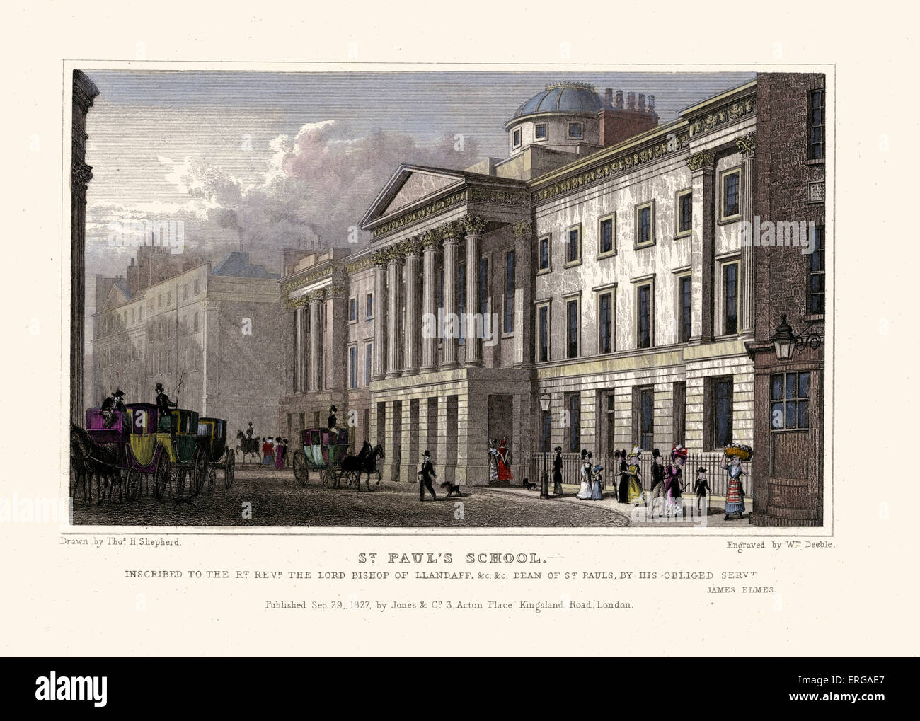 London Views: St. Paul's School. Drawn by Thomas Hosmer Shepherd 1792 ...