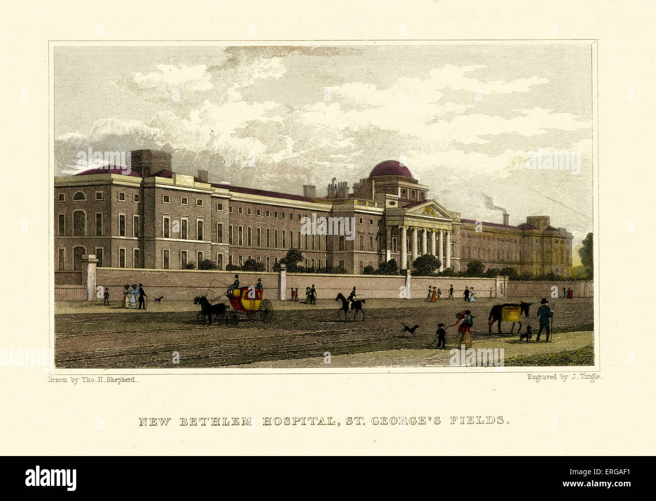 London Views: New Bethlem Hospital, St. George's Fields. Drawn by ...