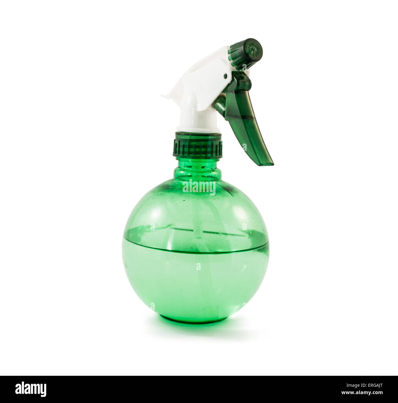 Green water spray on white background Stock Photo - Alamy