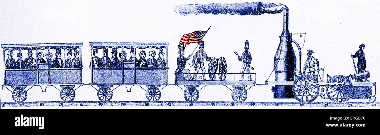 Train carriages pulled by 'Best Friend', locomotive designed by Miller ...