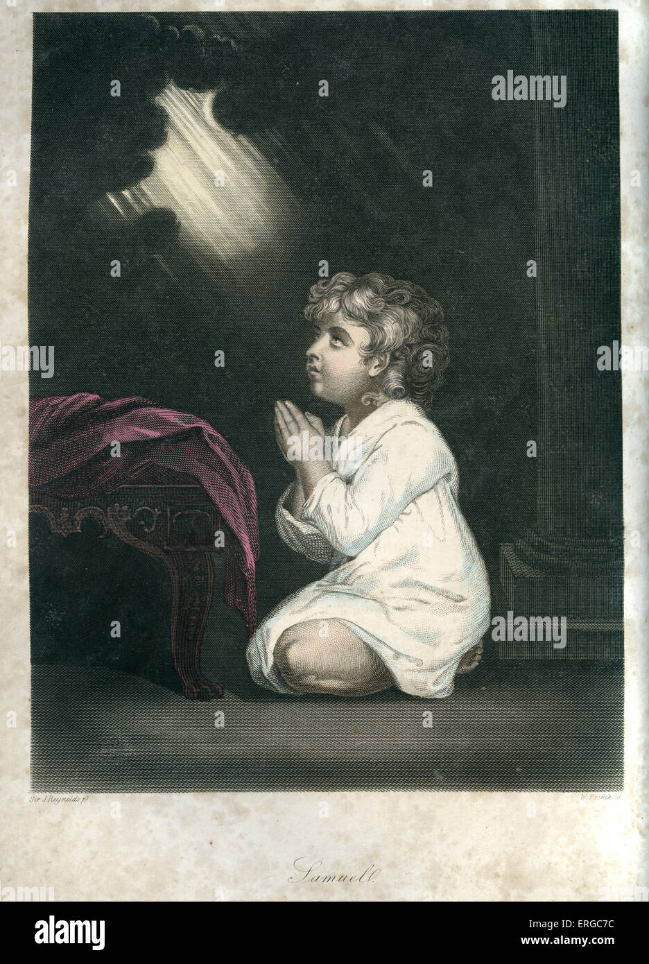 God speaks to Samue when he is a child. Samuel praying. Samuel 3, verse ...