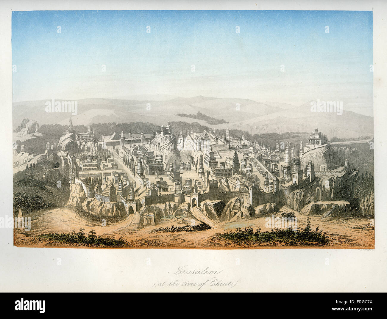 View over Jerusalem at the time of Christ. New Testament Stock Photo ...