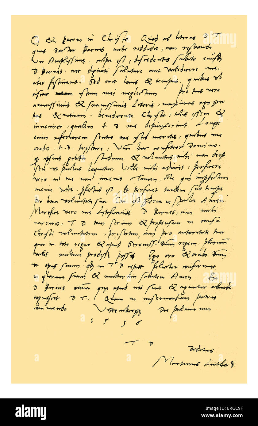 Autograph: Martin Luther. Letter in Latin to Thomas Cromwell, secretary ...