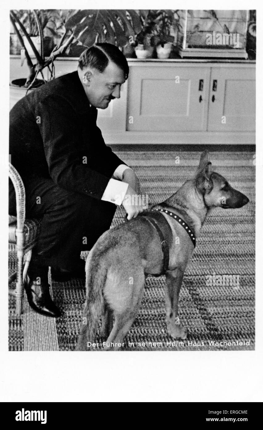 Adolf Hitler at home. Austrian-born German politician and the leader of ...