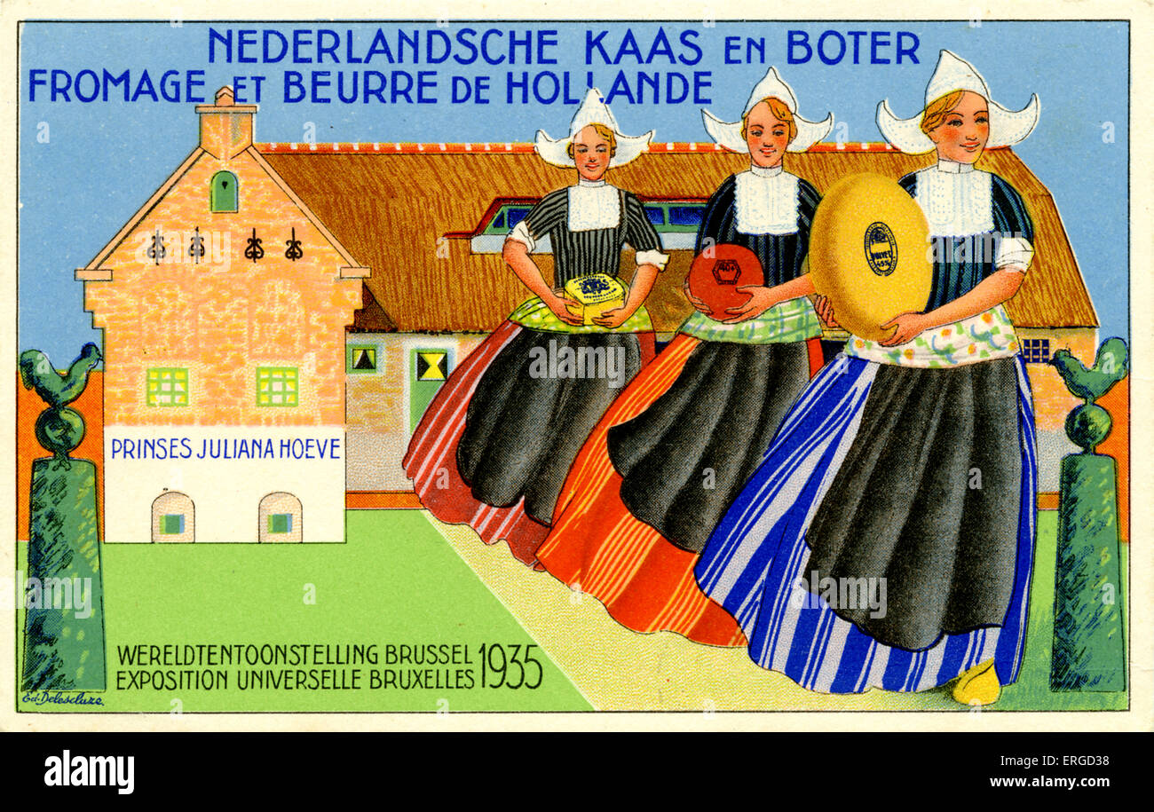 Advertisement for Dutch cheese and butter, 1935. Produced for the ...