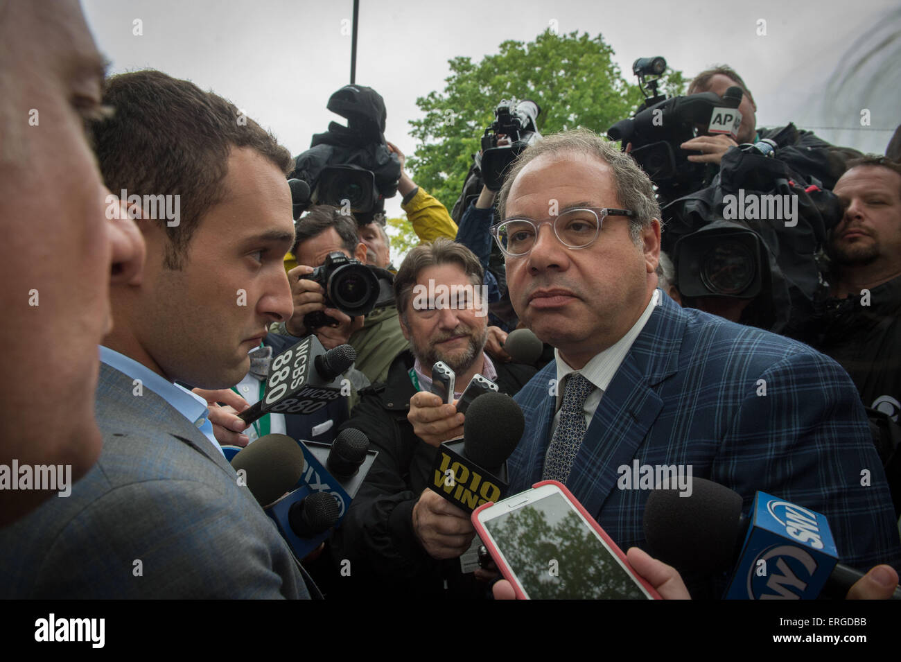 Elmont, New York, USA. 2nd June, 2015. Owner AHMED ZAYAT and his son ...