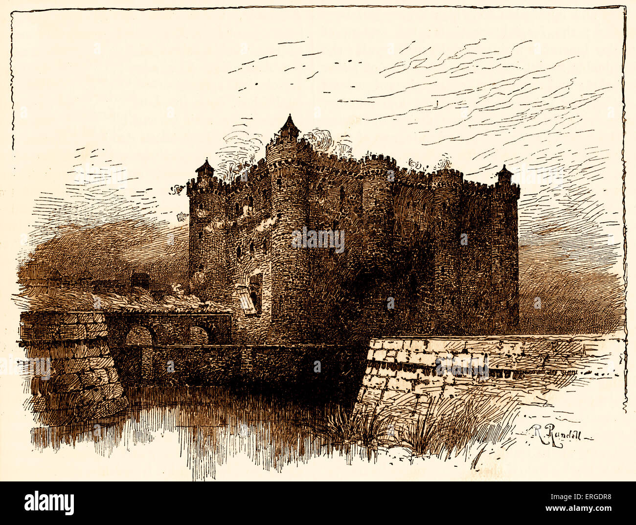 The Bastille, Paris. Exterior of the French prison, showing approaching ...