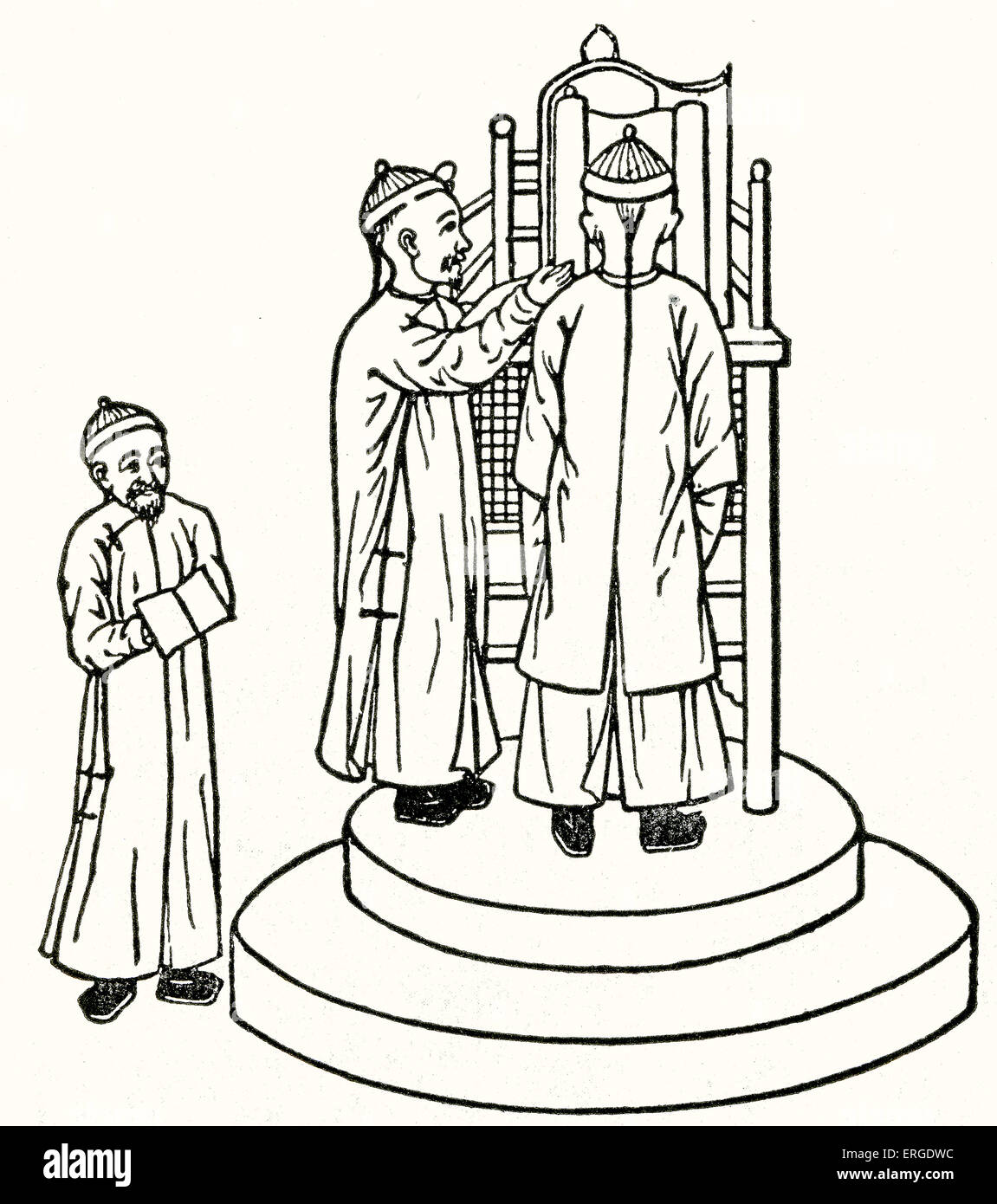 'Chair of Moses' in synagogue at Kai-Fung- Fu, China. From illustration ...