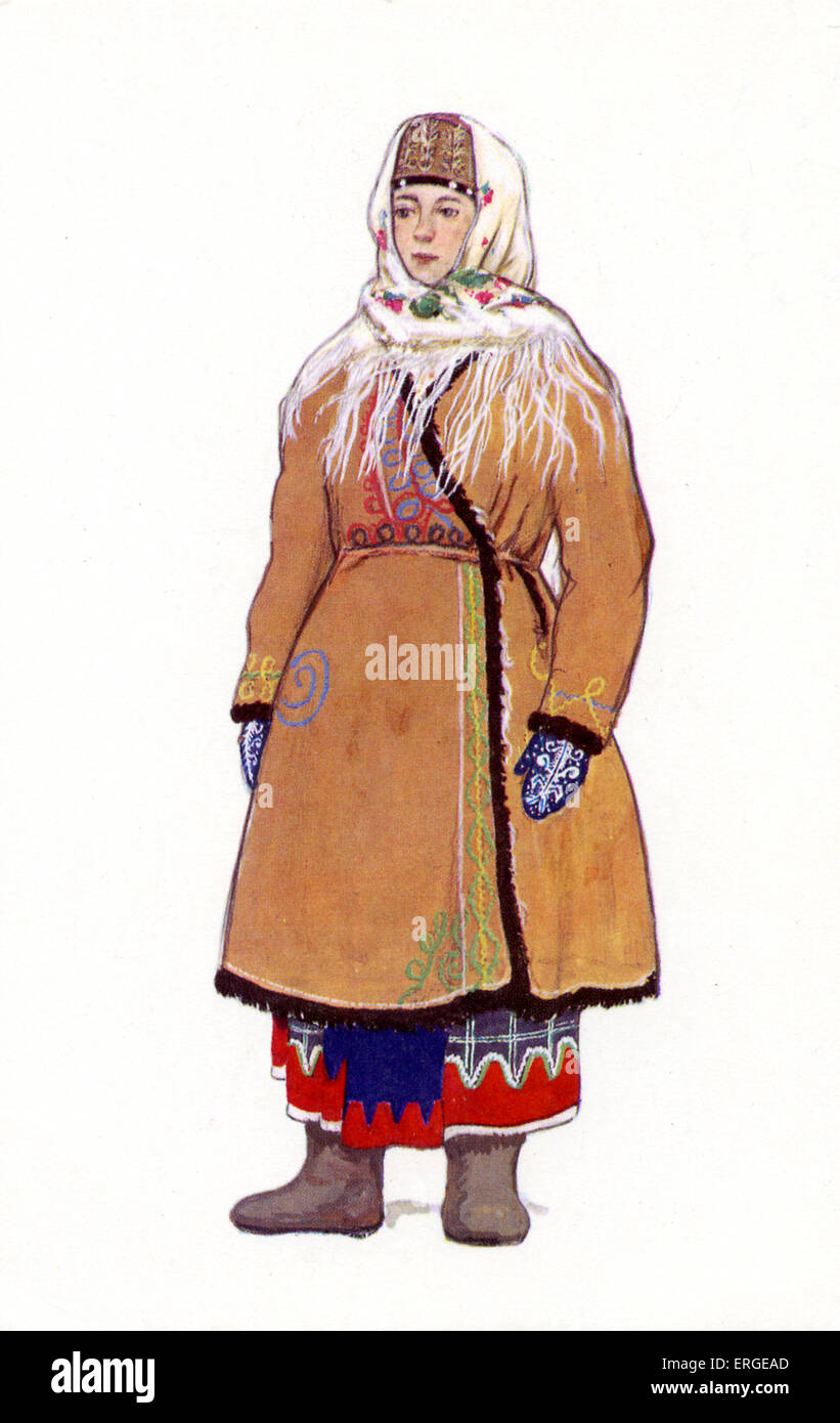 Russian Traditional Dress Illustration By Young Girl 's , 43% OFF