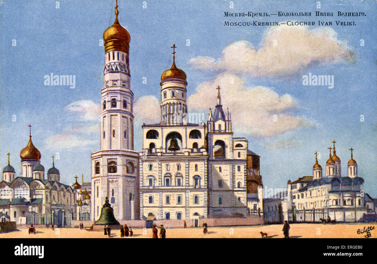 Bell Tower of Ivan Veliki, Kremlin, Moscow. Russia. Park of the ...