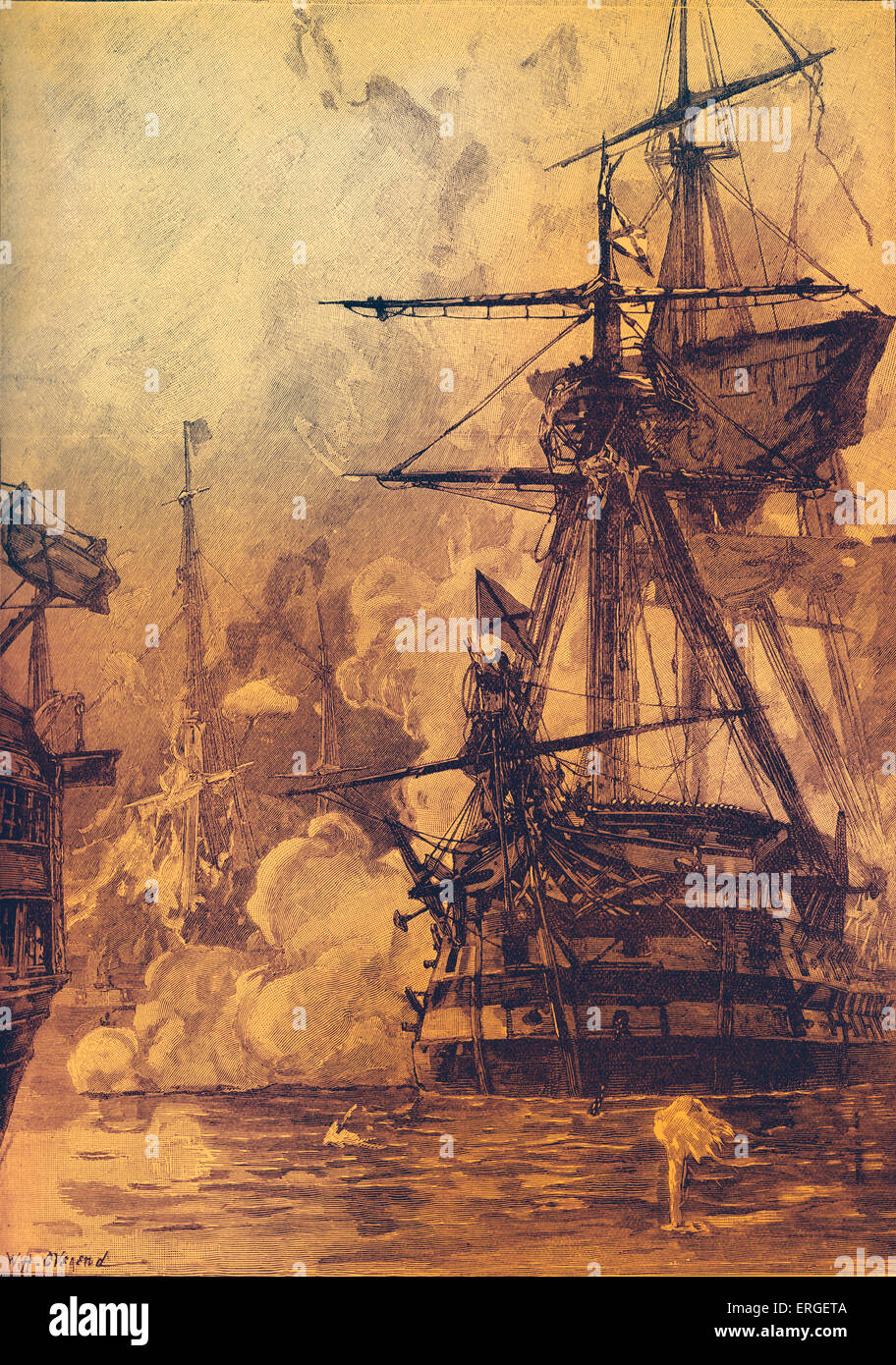 Battle of Sinop, 30 November 1853. Imperial Russian war ships attacked ...
