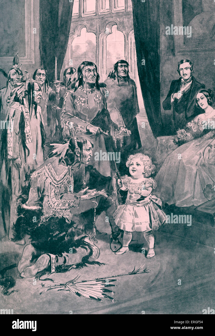 Infant Edward VII plays with Ojibwe chiefs at Windsor Castle - from ...