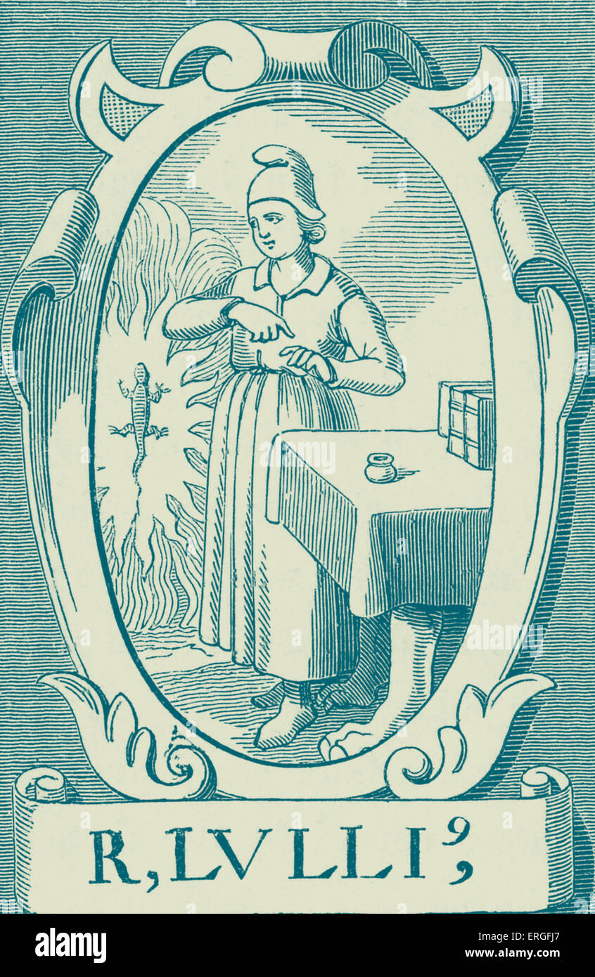 The Alchemist Raymond Gulli - after engraving by Vriese Stock Photo - Alamy