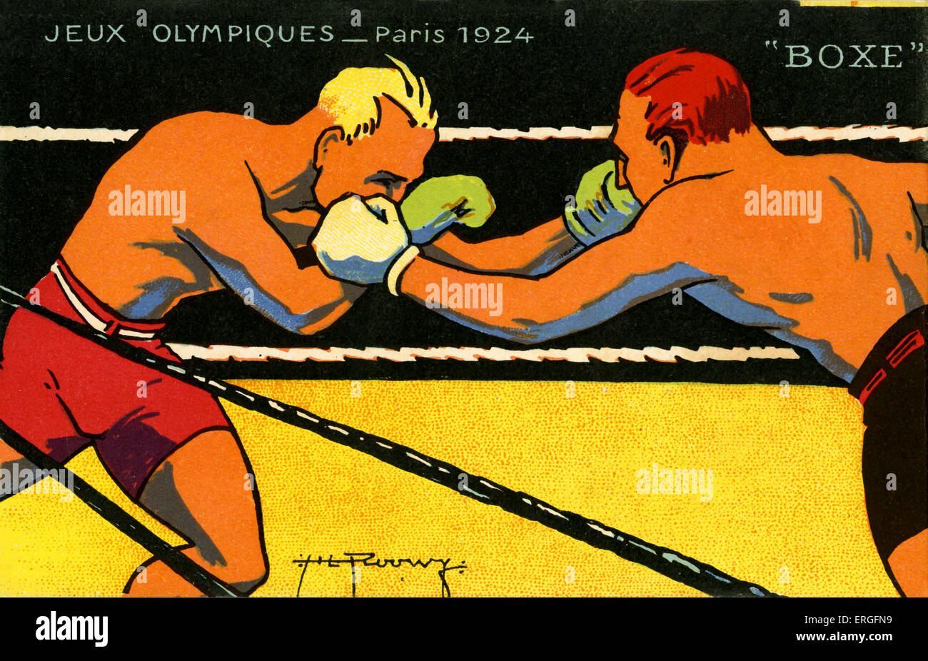 Olympics 1924 Paris France. Boxers, boxing championship. Jeux ...