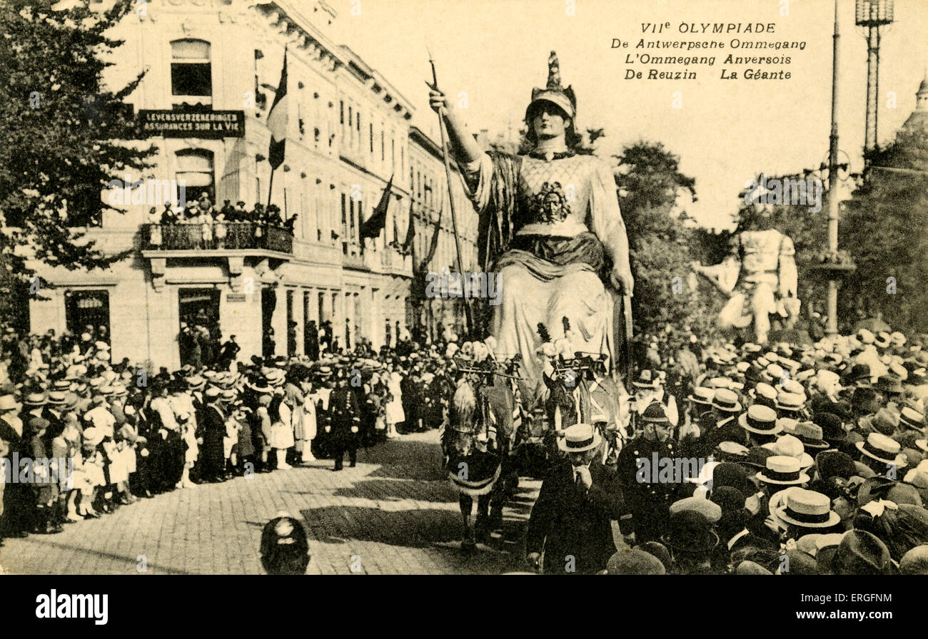 VII Olympics Parade 1920 Antwerp, Belgium. Parade Stock Photo - Alamy