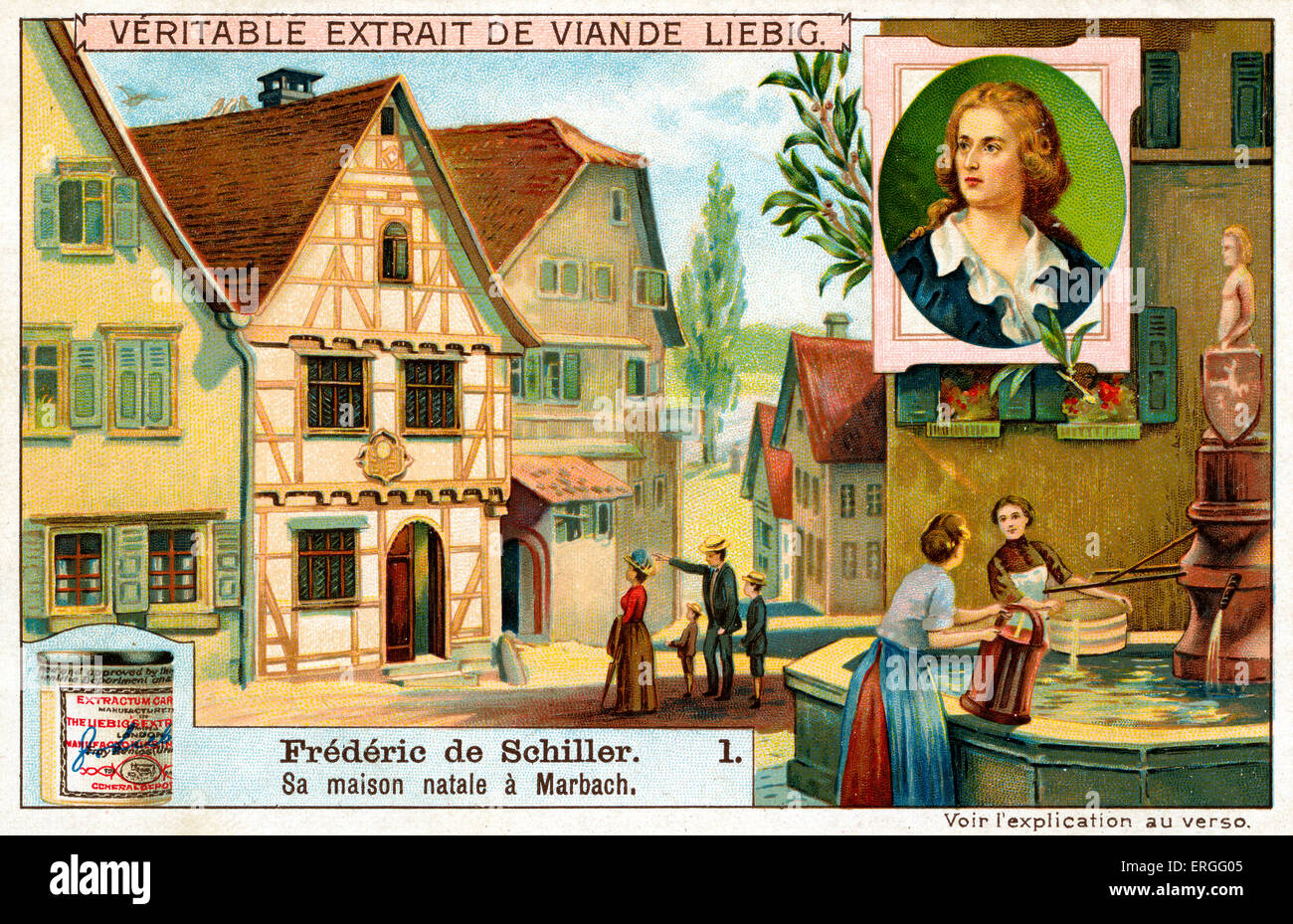 Friedrich Schiller: Birthplace in Marbach, Germany. 1909. (French: 'Sa ...