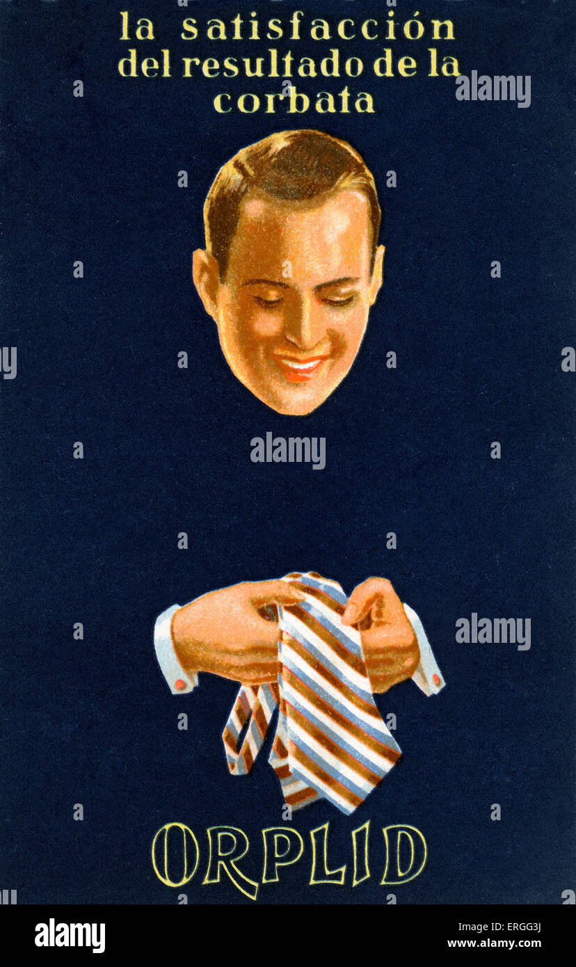 Orplid - Spanish advertisement for men 's ties, early 20th century ...