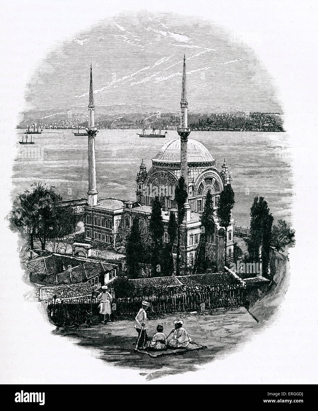 Constantinople: Mosque on the Bosphorus (Istanbul Strait). 1877. Modern ...
