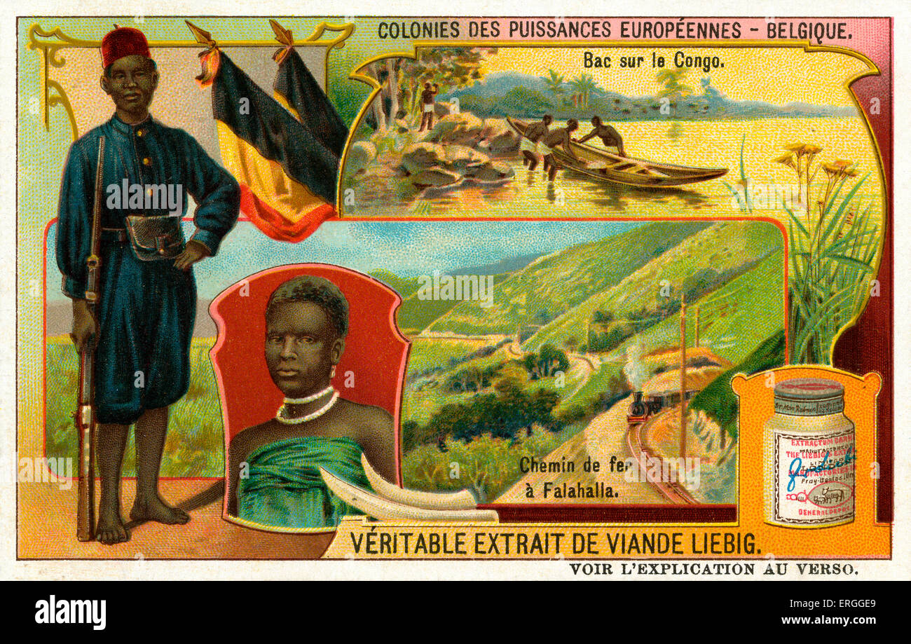 Colonies of the European Powers: Belgium. Showing: boat on the Congo ...